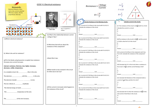 resistance GCSE 9-1 | Teaching Resources