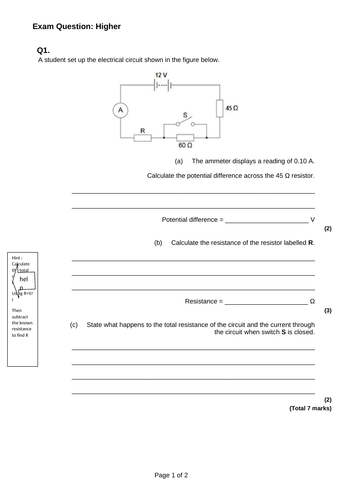 resistance GCSE 9-1 | Teaching Resources