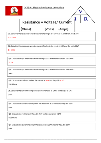 resistance GCSE 9-1 | Teaching Resources