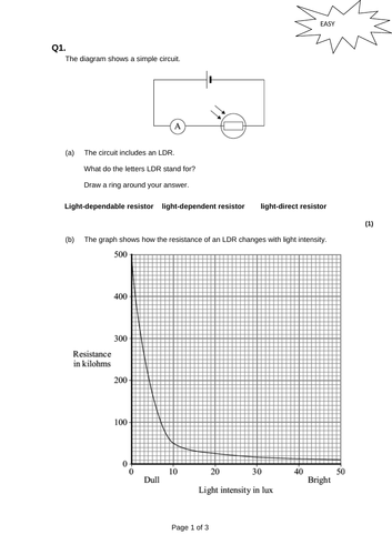 Control and sensing circuits GCSE 9-1 | Teaching Resources Control and sensing circuits GCSE 9-1 | Teaching Resources