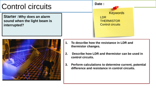 Control and sensing circuits GCSE 9-1 | Teaching Resources Control and sensing circuits GCSE 9-1 | Teaching Resources