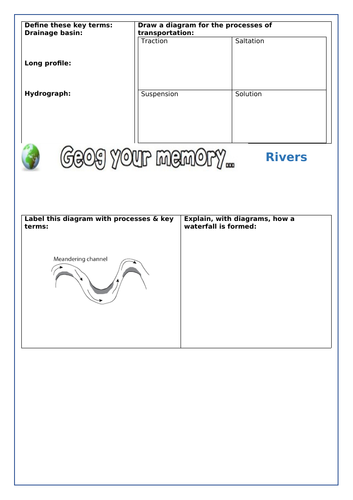 'Geog your memory' Physical Geography Worksheets | Teaching Resources