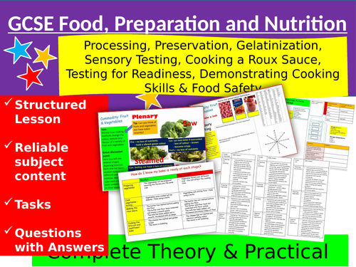 Food Processing, preservation, gelatinization & sensory testing ...