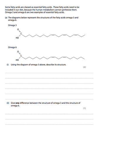 IAS / IAL Edexcel Biology Unit 1 Topic 1: Lipids | Teaching Resources