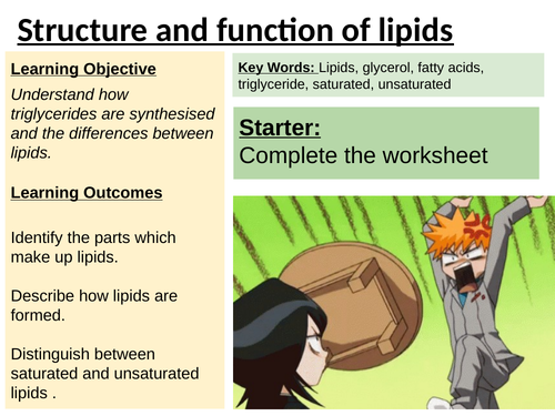 IAS / IAL Edexcel Biology Unit 1 Topic 1: Lipids | Teaching Resources