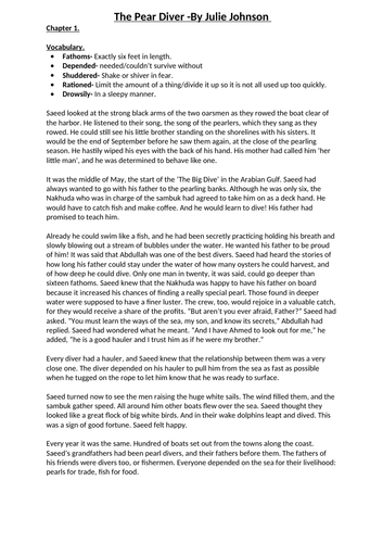 The Pearl Diver- Scheme of Work | Teaching Resources