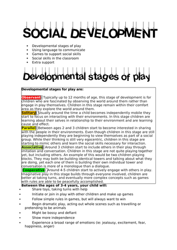 Social development booklet | Teaching Resources