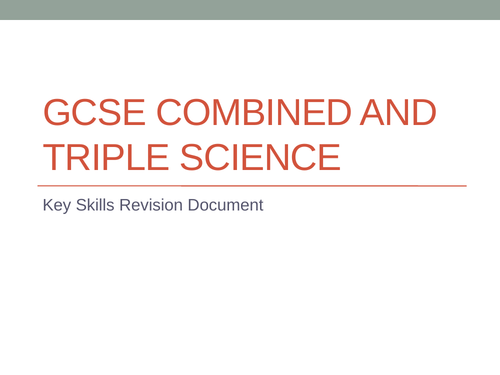Key Skills for GCSE Combined and Triple Science | Teaching Resources