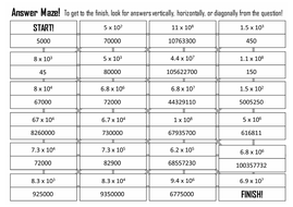 Converting Ordinary Numbers to Standard Form - Answer Maze | Teaching ...