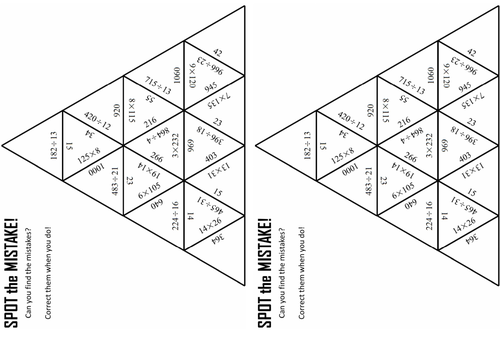 Multiplying & Dividing 2 & 3 Digit Integers - Spot the Mistake ...