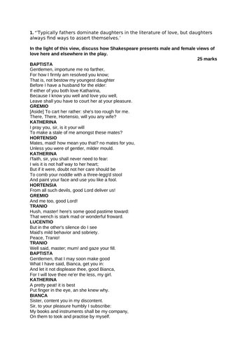 AQA A-level English Literature - Five More The Taming of the Shrew ...