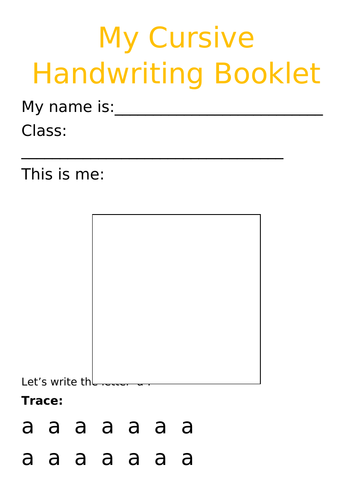 Cursive Handwriting Booklet A-Z | Teaching Resources