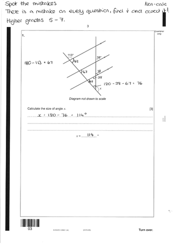 Spot the Mistake Maths Grades 5-7 | Teaching Resources