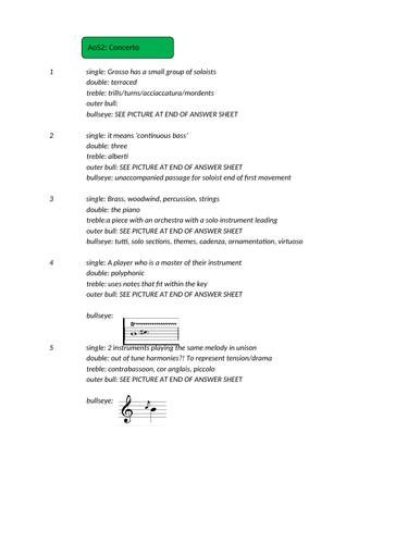 Listening Exam OCR MUSIC REVISION GAME | Teaching Resources