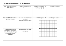 GCSE Calculator Revision Mats: Higher and Foundation | Teaching Resources