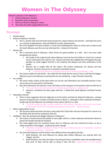 The Odyssey: OCR Theme Notes | Teaching Resources