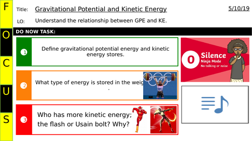 Gravitational potential and kinetic energy observed lesson | Teaching ...
