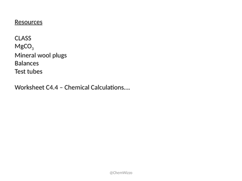 GCSE Chemistry – Chemical calculations | Teaching Resources