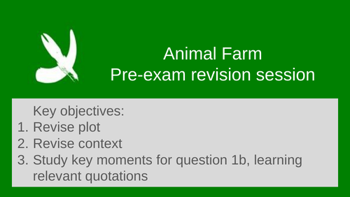 Animal Farm Pre-exam revision session - complete lesson for OCR ...