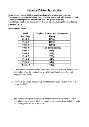 Science Working Scientifically Problems | Teaching Resources
