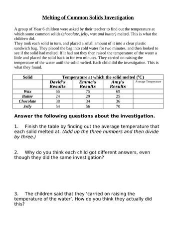 Science Working Scientifically Problems | Teaching Resources