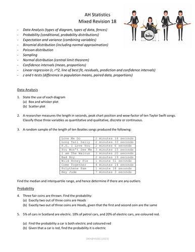 AH Statistics - Mixed Revision | Teaching Resources