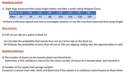 AH Statistics - Mixed Revision | Teaching Resources