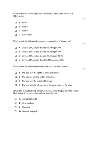GCSE PE - Component 1 Exam practice revision lesson (Edexcel 2016 ...