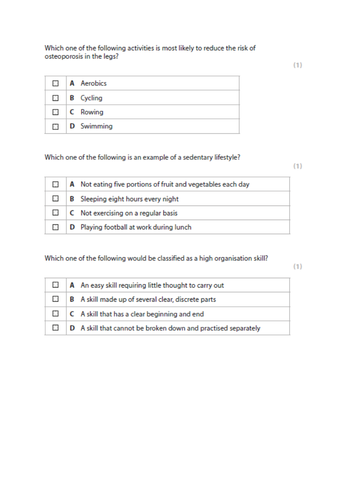 GCSE PE - Component 2 Exam practice revision lesson (Edexcel 2016 ... GCSE PE - Component 2 Exam practice revision lesson (Edexcel 2016 ...