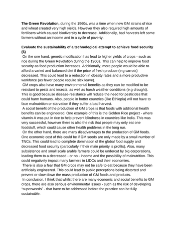 GCSE Geography/Biology genetic modification and food security (GM Crops ...