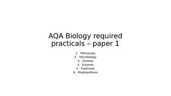 GCSE Biology required practicals - paper 1 | Teaching Resources