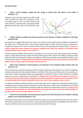Asda/Sainsbury Synoptic Questions | Teaching Resources