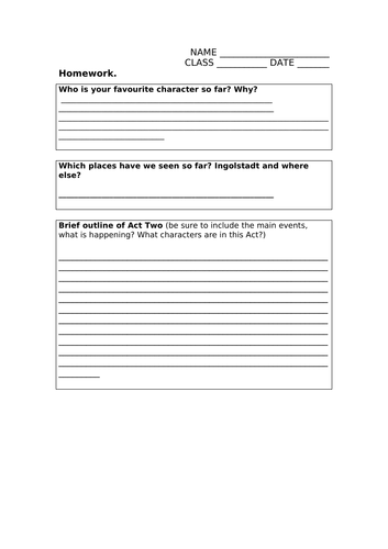 Full Unit of Work for Frankenstein by Philip Pullman | Teaching Resources