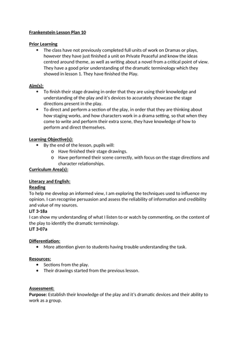 Full Unit of Work for Frankenstein by Philip Pullman | Teaching Resources