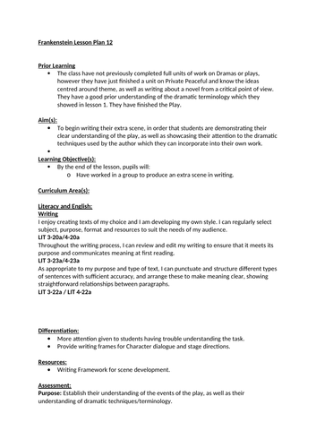 Full Unit of Work for Frankenstein by Philip Pullman | Teaching Resources