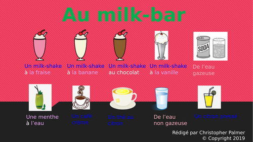 French: At the milk bar - Drinks and the verb 'boire' in the present ...