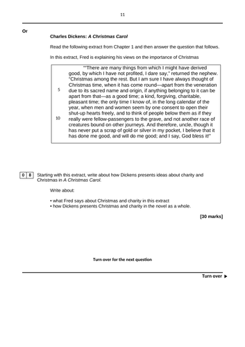 AQA A Christmas Carol - Mock Exam Questions | Teaching Resources
