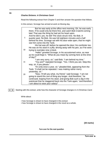 AQA A Christmas Carol - Mock Exam Questions | Teaching Resources