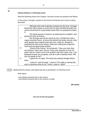 AQA A Christmas Carol - Mock Exam Questions | Teaching Resources