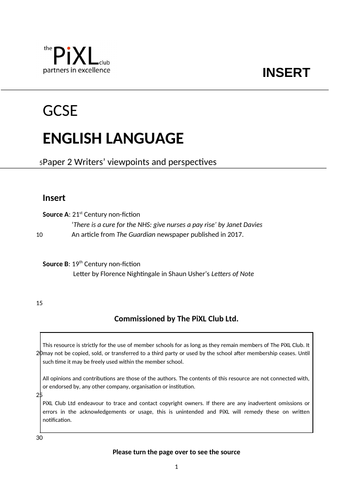 AQA English Language Paper 2 - Section A - Q1, 2, 3 and 4 | Teaching ...