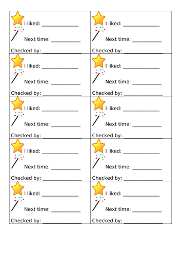 Peer Assessment slips | Teaching Resources