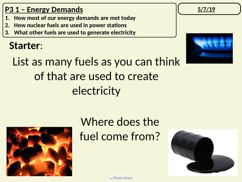 KS4 GCSE Physics AQA P3 Energy Resources Topic - 5 PPTs, 7 WS and 5 MS ...