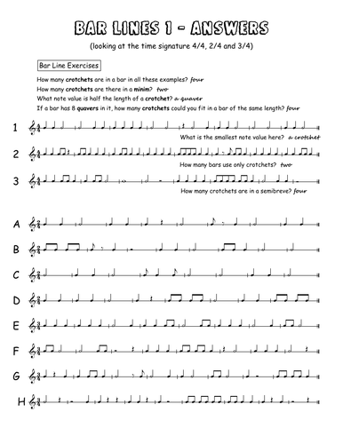 Introduction to Bar Lines | Teaching Resources
