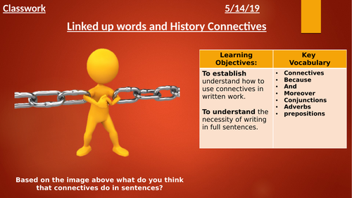 Linked up Words and History Connectives | Teaching Resources