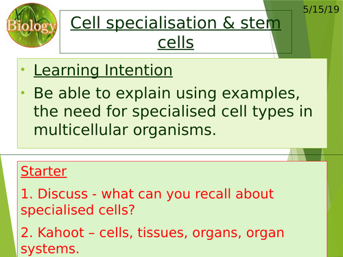 AQA Trilogy Cell Biology SoL & Lesson Presentations | Teaching Resources