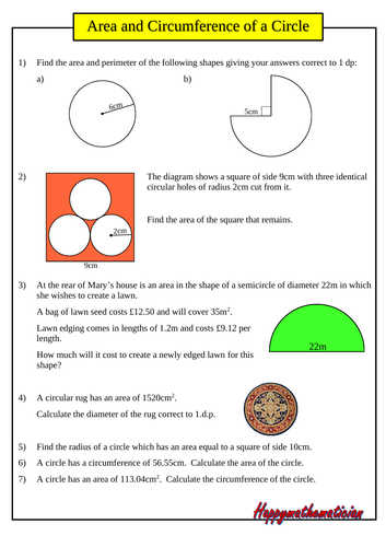 The Area & Circumference Of A Circle - 15 Harder Questions with Answers ...