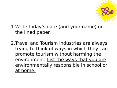 Travel and Tourism BTEC first level 2 - UNIT 1 - lesson 4 - Sustainable ... Travel and Tourism BTEC first level 2 - UNIT 1 - lesson 4 - Sustainable ...