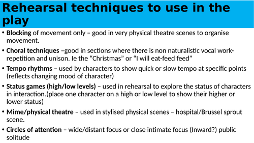 Rehearsal techniques EDUQAS DRAMA GCSE Links to Hard to Swallow ...