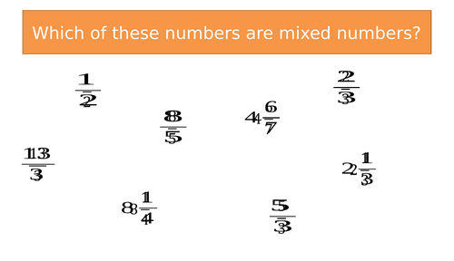 Converting between Mixed Numbers and Improper Fractions | Teaching ...