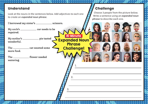 Expanded Noun Phrase SPaG Challenge Mat | Teaching Resources